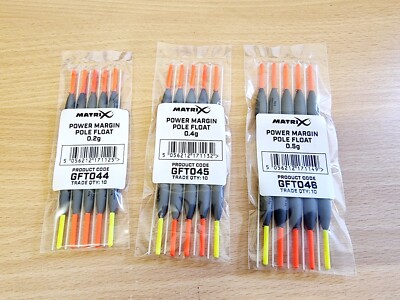 Matrix Power Margin Pole Floats x 10 Bulk Pack - Pole Match Fishing ...
