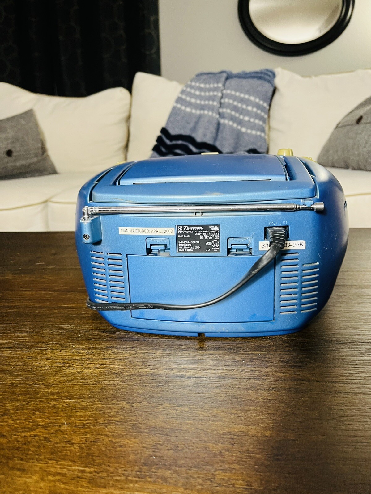 Emerson CD Player Cassette Boombox Radio FM Stereo - BLUE / SILVER ...