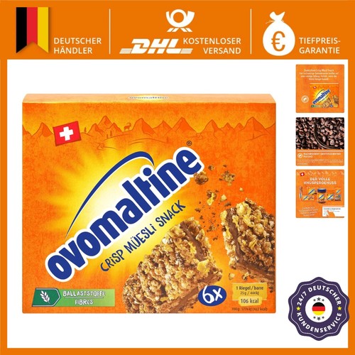 12 x 25g Ovomaltine Crisp Müsli-Riegel - Crunchy Schoko-Riegel aus ...