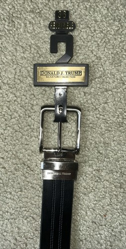 Donald J. Trump Signature Collection Leather Belt - Black/Brown Sz 38 ...