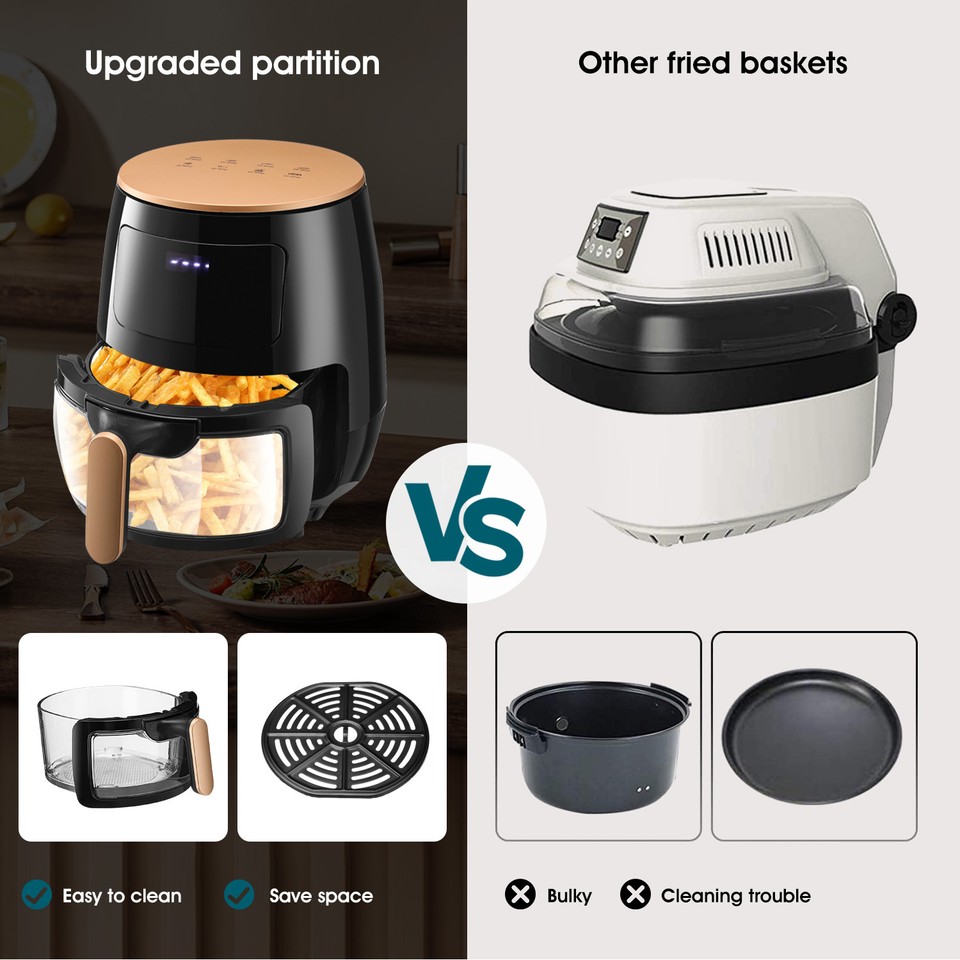 Air Fryer 6L Transparent New Large Capacity Touch Screen Multifunction ...