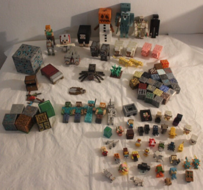 Minecraft Mini Figures, Figures, Cubes & Accessories LOT of over 100 ...