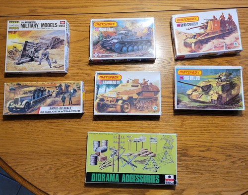 matchbox model tank kit lot of 7 kits 1/76 scale Airfix, Bandai, ESCI ...