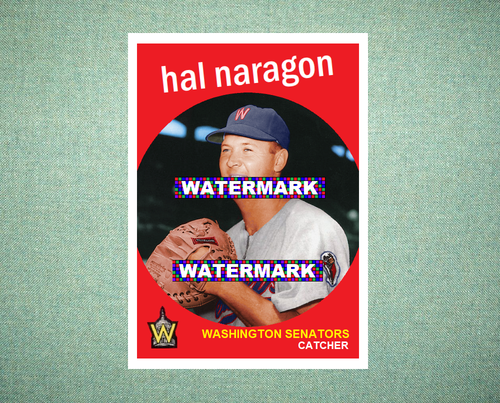 Hal Naragon Washington Senators 1959 Style Custom Baseball Art Card | eBay