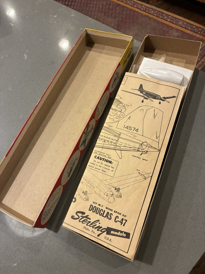 Sterling Douglas C-47 .02 Cox Engine Balsa R/c F/F Model Airplane Kit ...