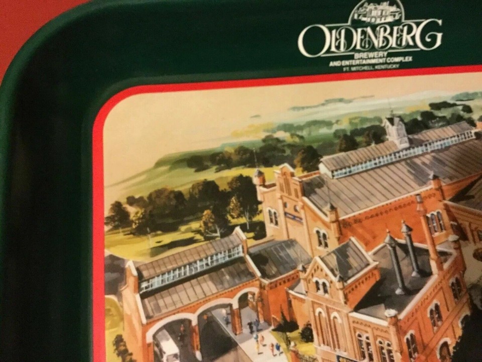 Vtg 80s OLDENBERG MICRO BREWERY CINCINNATI CRAFT BEER TRAY Metal Bar ...