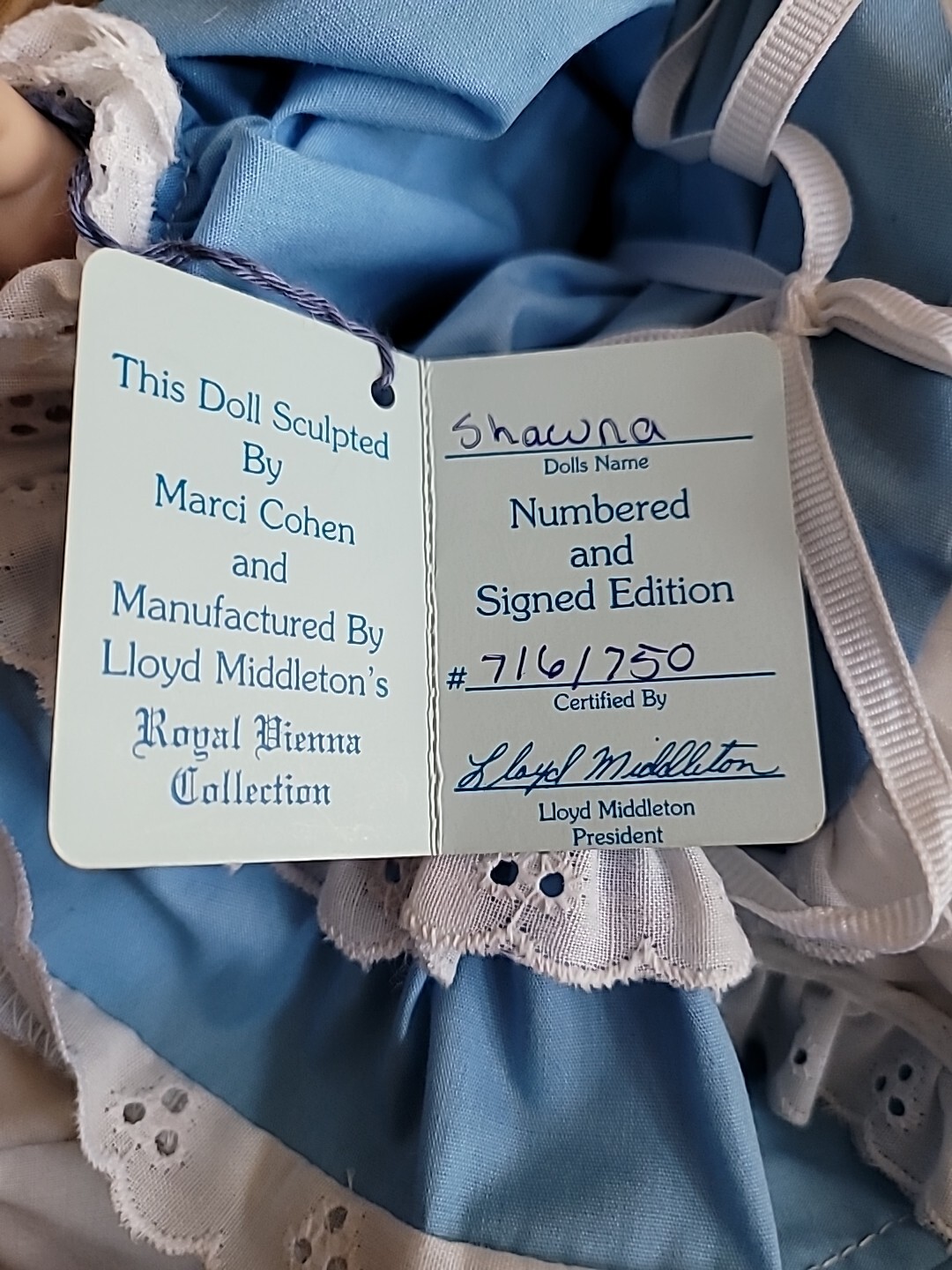 Rare Lloyd Middleton SHAWNA Artist Doll Marci Cohen LIMITED EDITION ...