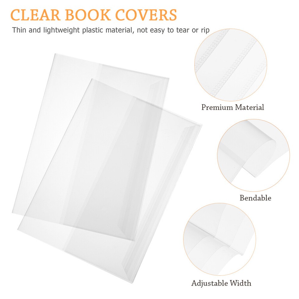 5pcs Polythene Cover Books Hard Plastic Book Covers Waterproof Book ...