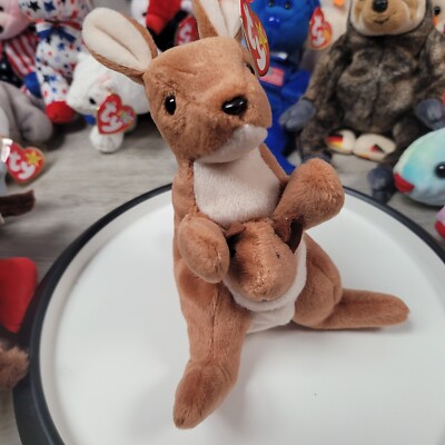 Ty Beanie Baby Pouch Kangaroo 1996 Stuffed Animal Toy Plush NWT NOS ...