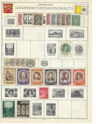 MINT VATICAN STAMP LOT ON ALBUM PAGE SHORT SETS, OVERPRINTS AND MORE | eBay