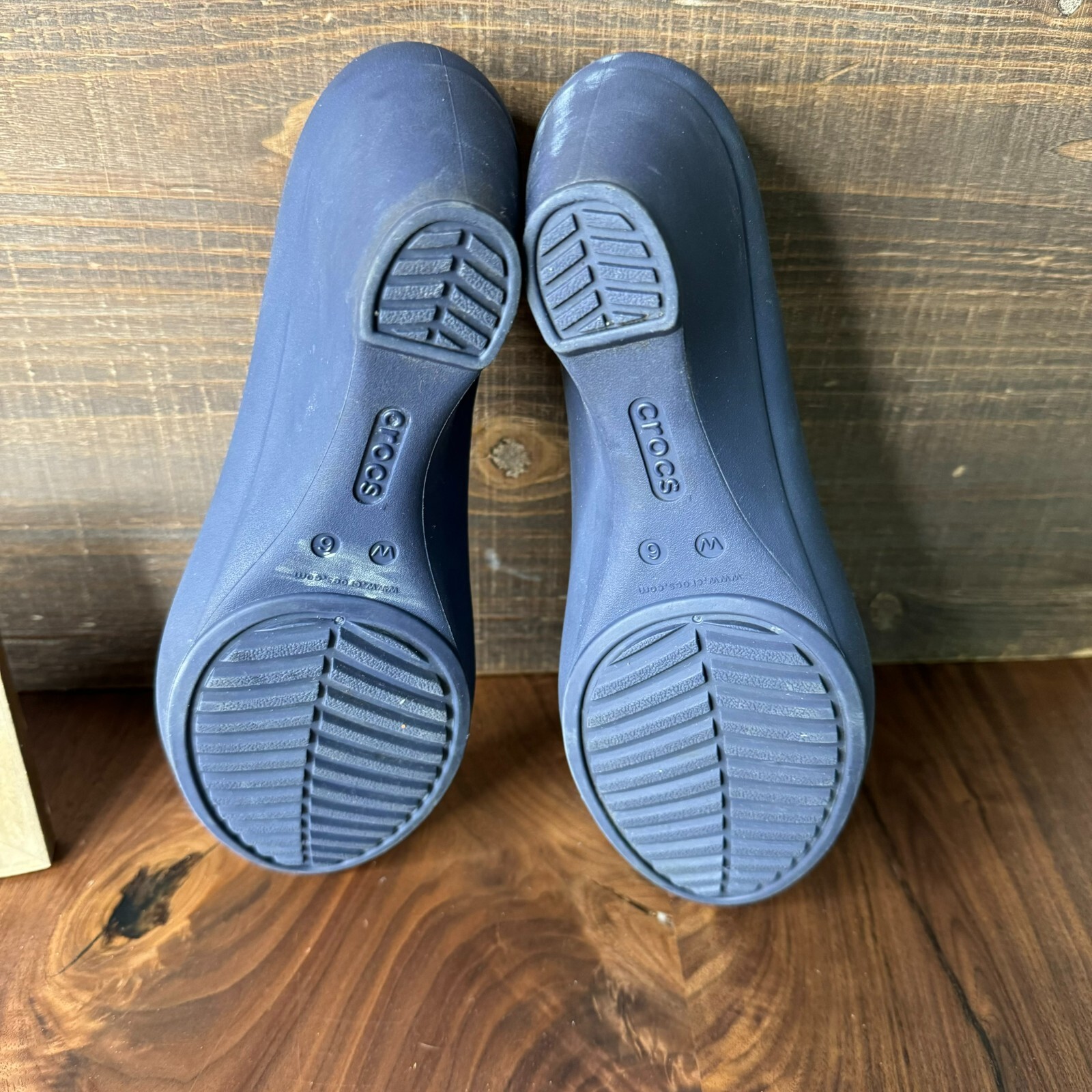 Womens Crocs Lina Blue Pumps Slip On Wedge Heeled Rub… - Gem