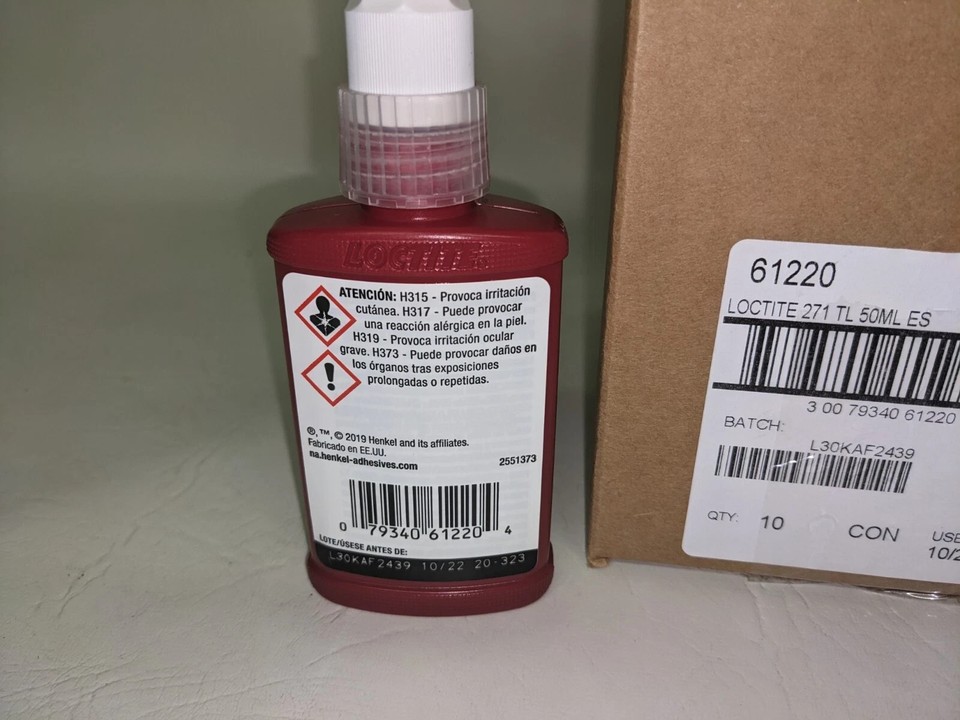 LOCTITE 271 Red Thread Locker Low Viscosity Adhesive for Metal ...