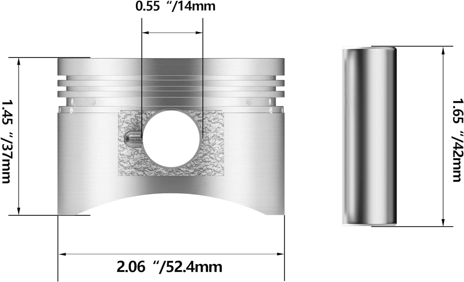 Coleman AT125-UT, ATV Piston Kit 125cc 52mm Bore | eBay
