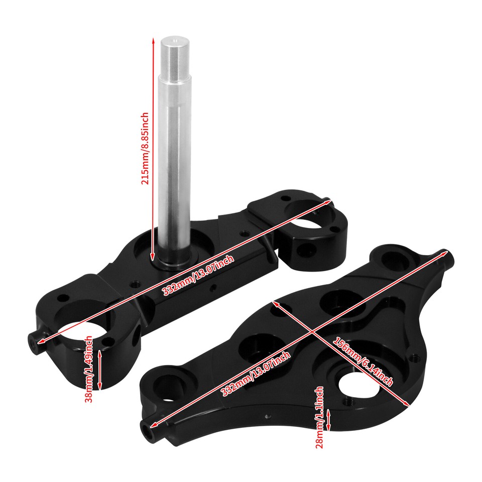 21" 23" Wheel 11 Degree Raked Triple Trees Kit For Harley Electra Road ...