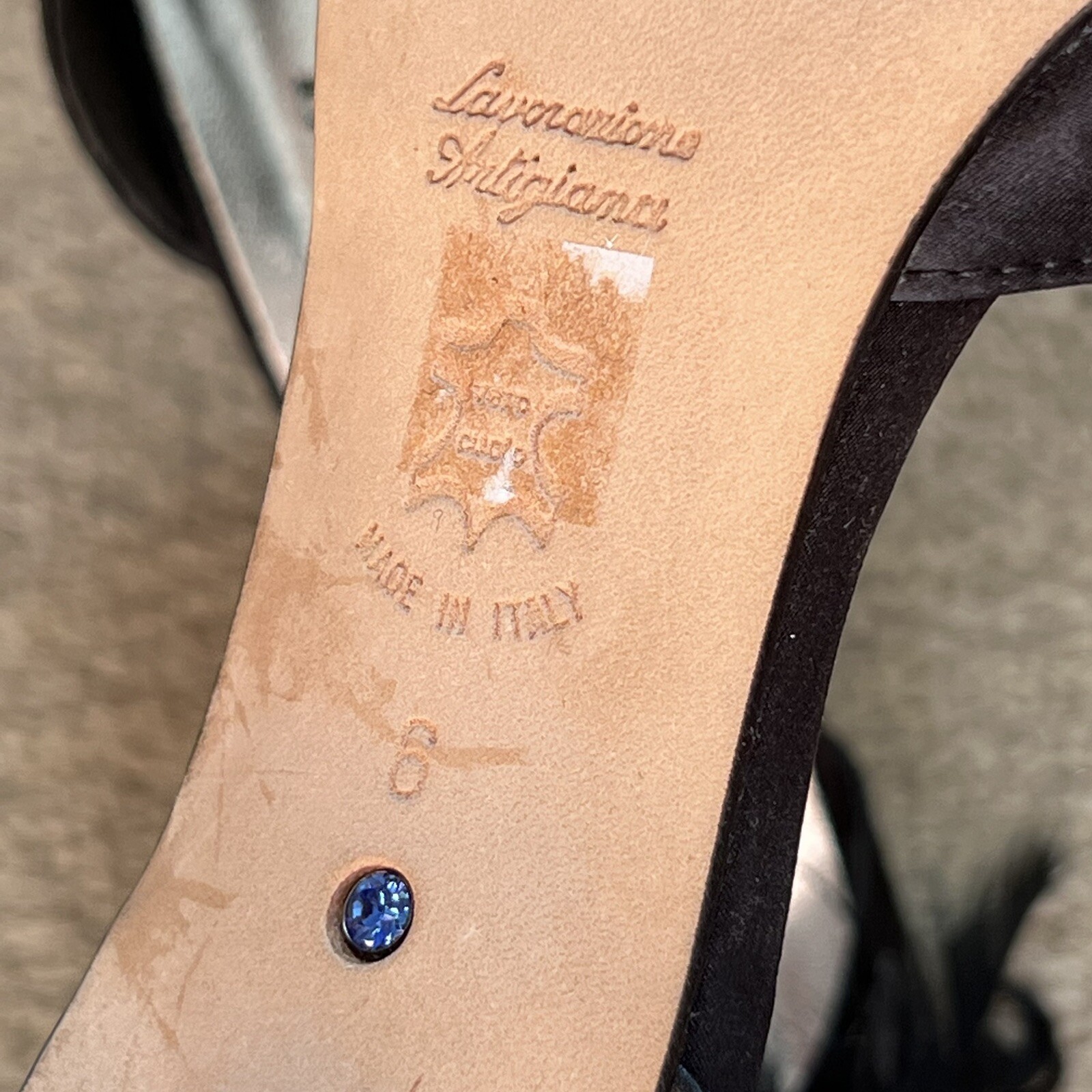 Something Bleu Black Peep Toe Feather Stiletto Pumps US6 ($455) | eBay