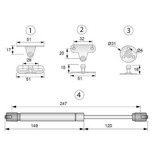 Gaszugfeder Gasfeder universal Gaszugdämpfer Dämpfer reverse ...