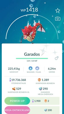 Pokémon Garados Gyarados Go Pokédex #130 1. Gen Schillernd Shiny | eBay.de