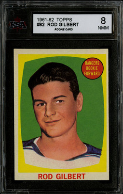 1961 TOPPS 62 ROD GILBERT KSA 8 HIGH QUALITY VENDING HALL OF FAME ...