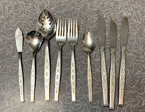11 Pc Spanada Flatware Set Wm A Rogers Oneida Stainless Steel Serving ...