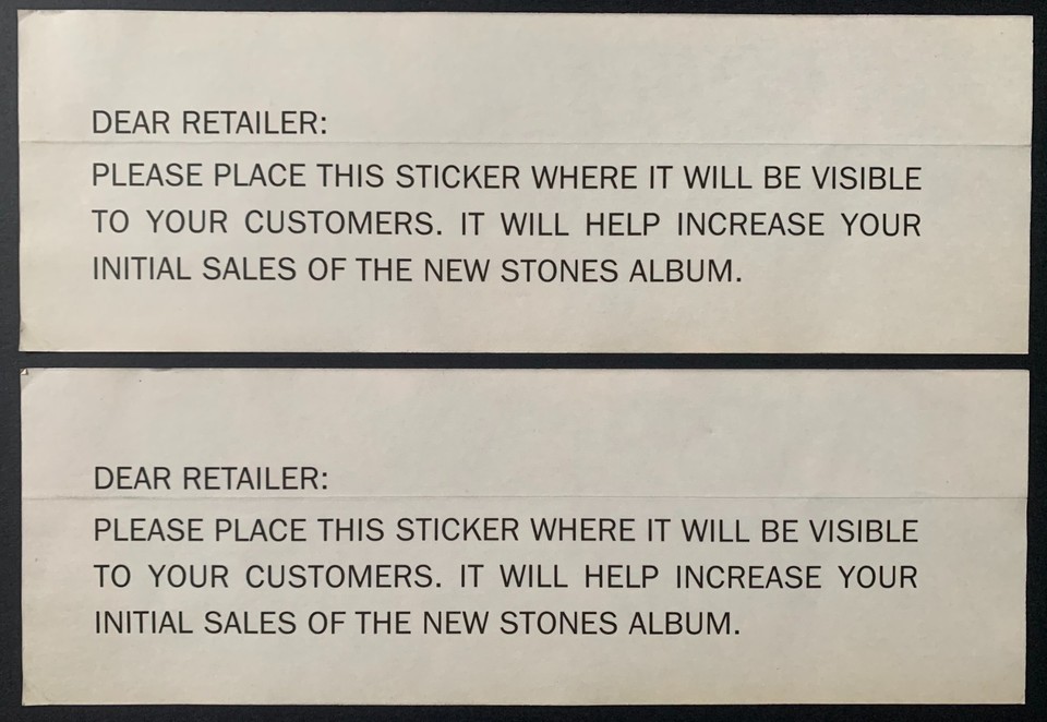 1989 Rolling Stones Steel Wheels Promotional Bumper Sticker Jagger ...