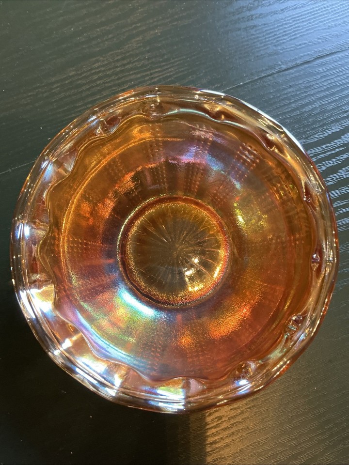 Pair Of Vintage Marigold Hazel Atlas Diamond Point 4.5” Glass Fruit ...