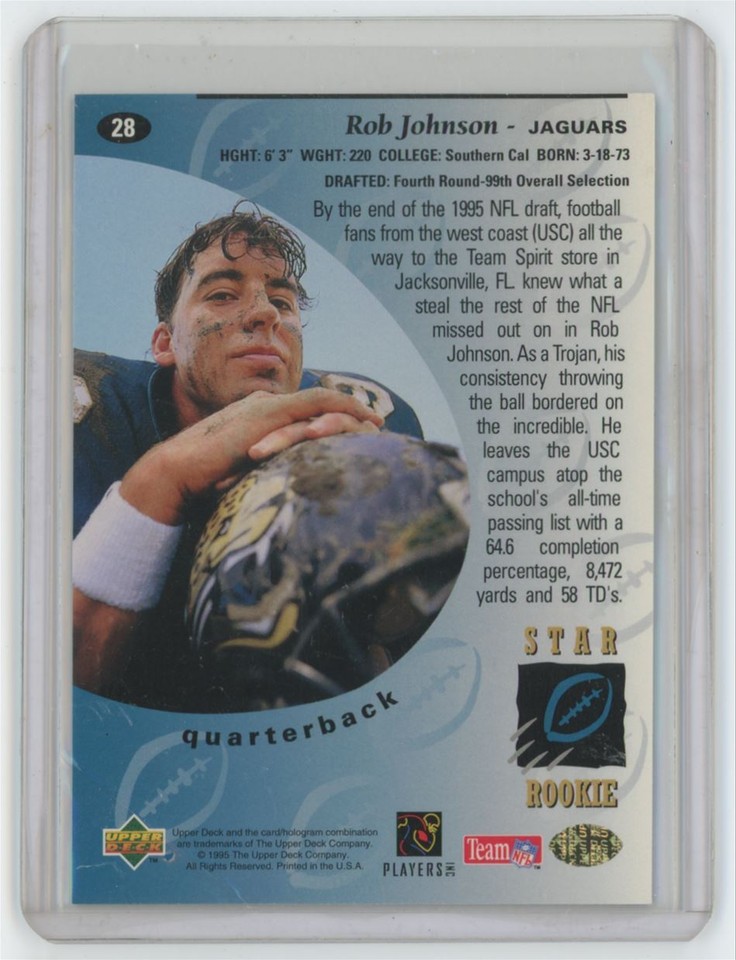 1995 Upper Deck Rob Johnson Rookie . Jacksonville Jaguars #28 | eBay