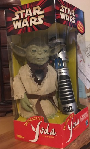 Interactive Yoda and Lightsaber Star Wars Tiger Electronics 2000 New ...