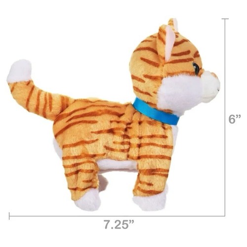 Kitty Cat Kid Connection Walking Pet Meows Kitten Tabby Plush | eBay
