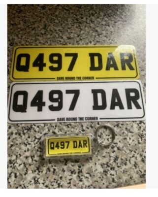 2x Personalised Novelty Number Plates fit mobility scooter 15 x 4 cm ...