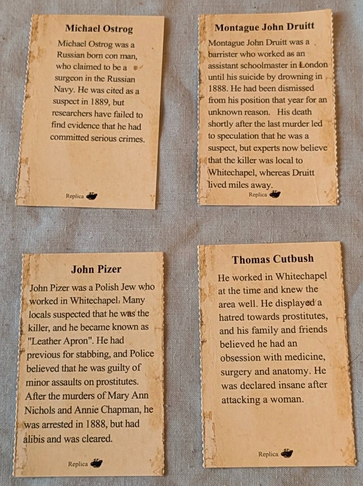 Jack the Ripper Collection of 12 post cards Autograph Signed Letter ...