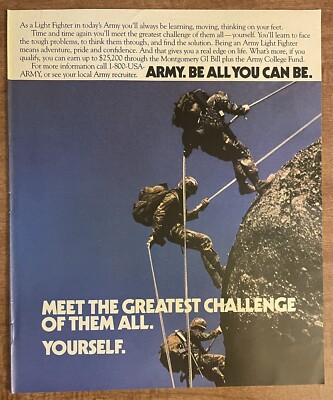 1990 US Army Military Recruitment Light Fighter Be All You Can Be 90s ...