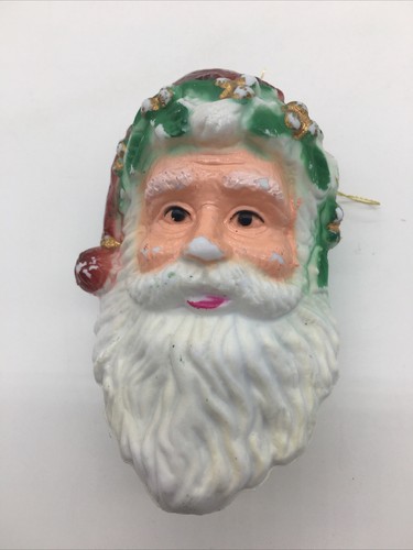 Vintage Santa Claus Head Christmas Ornament Plastic Face | eBay