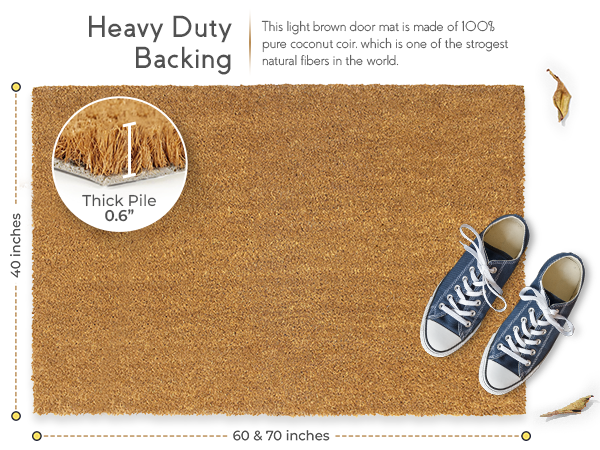 Natural Coconut Coir Entrance Door Mat Heavy Duty Outdoor Lobby ...