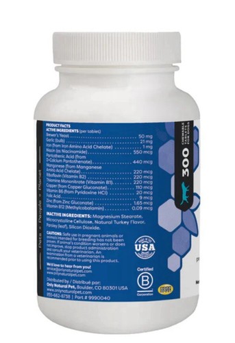 Only Natural Pet Brewers Yeast & Garlic Chewable NATURAL -Flea Tck Dog ...