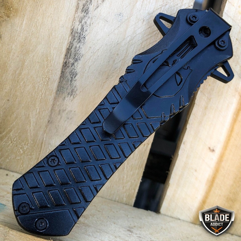 DARK SIDE BLADES Skull Spartan Tactical Spring Assisted OPEN Pocket ...