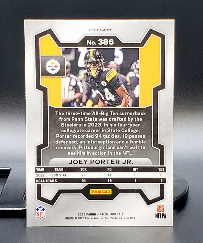 Joey Porter Jr - 2023 Panini Prizm RC Neon Green Pulsar #386 - STEELERS ...