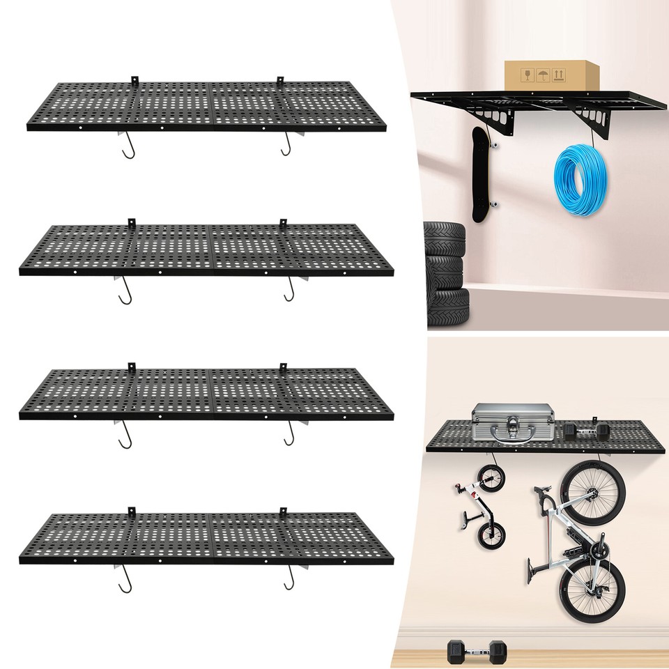 Garage Floating Shelves Shelf Wall Mounted Storage 4pc 4x1.7 ft up to ...