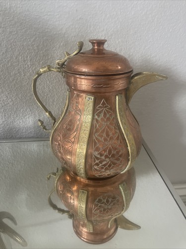 Vintage Copper Metal Turkish Coffee Pitcher Middle Eastern | eBay
