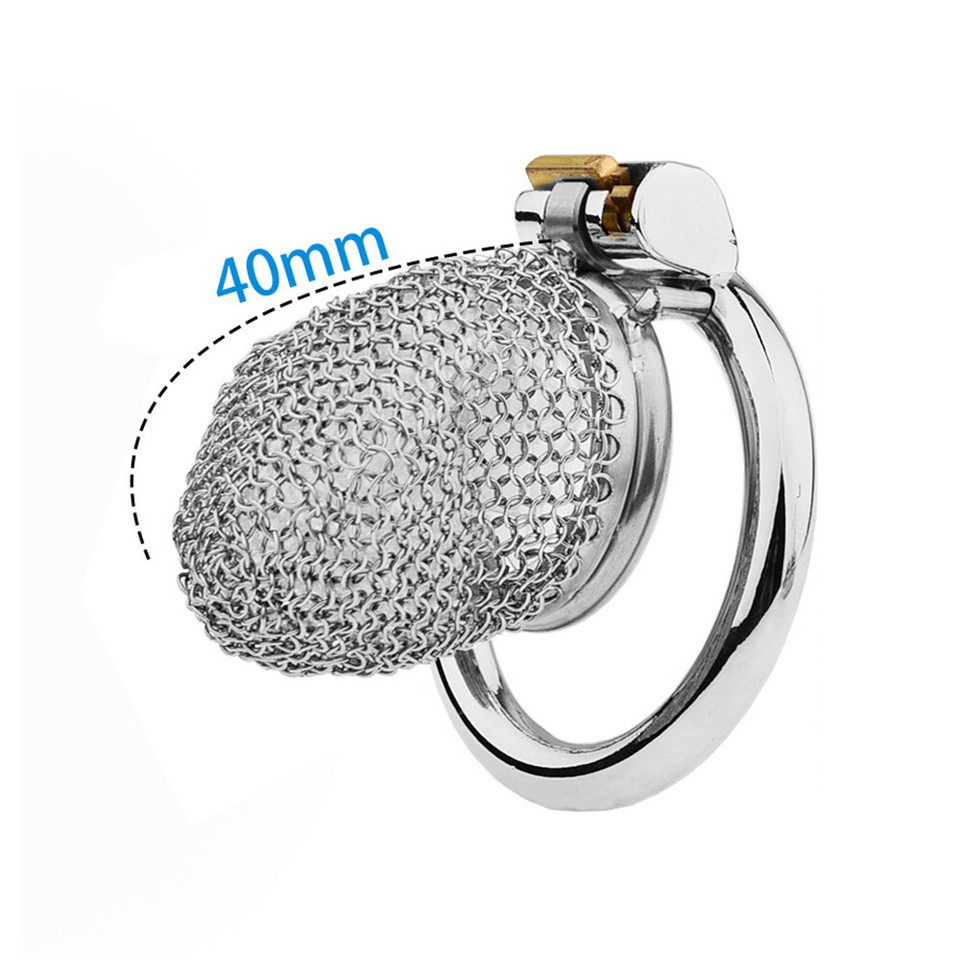 NEW Stainless Steel Fishnet Chastity Cage Male Mesh Chastity Device ...