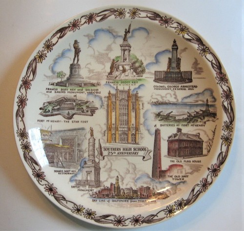 Baltimore's Southern High School 25th Anniversary Plate 1954 Kiwanis ...
