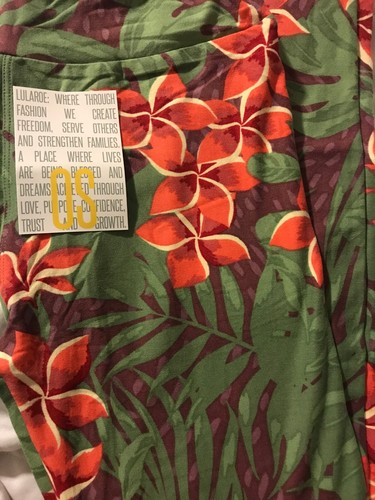LulaRoe Os One Size Hawaiian 🌺 Floral Tropical Brown Green Palm ...