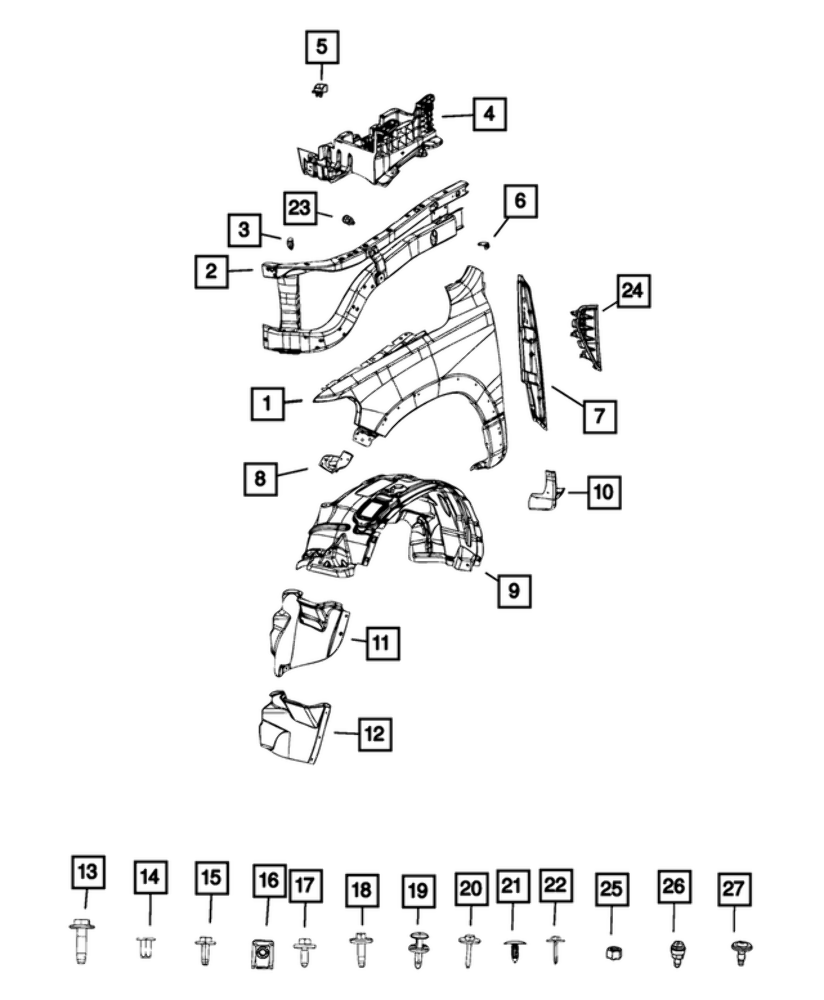 Genuine Mopar Front Fender Air Outlet Right 68443262AA for sale online ...