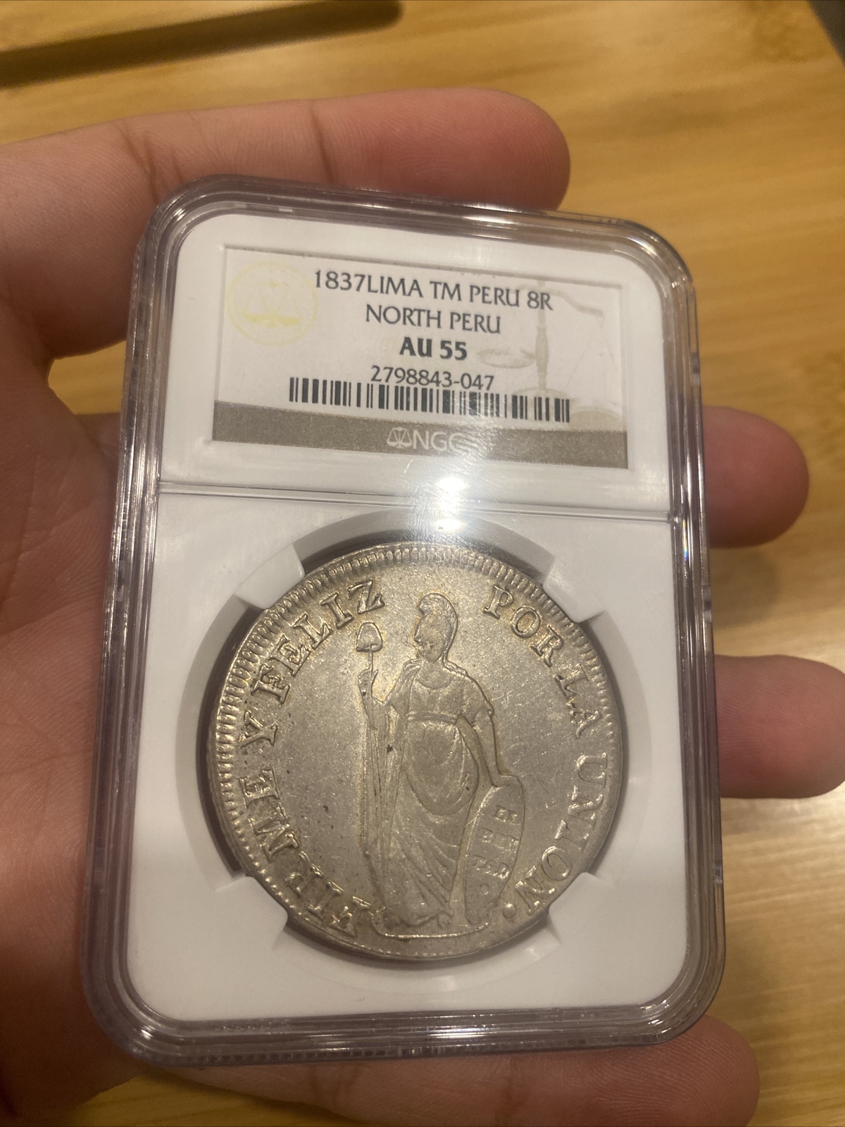1837 LIMA North Peru TM 8 Reales NGC AU55 Scarce Silver Coin | eBay