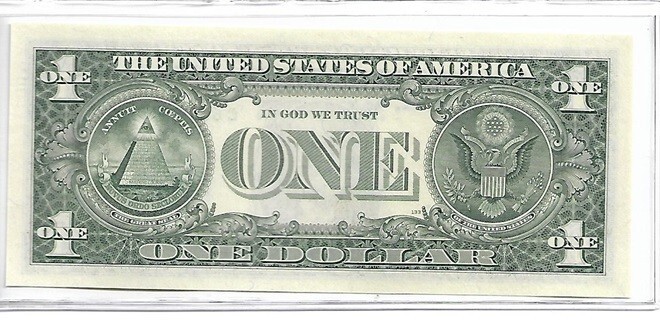 Fancy $1 -- 7/8 Near-Solid Serial Number -- "Flipper" Note ...