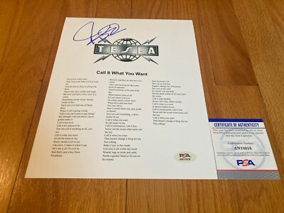 Jeff Keith Tesla Lead Singer Call It What You Want Signed Lyric Sheet ...