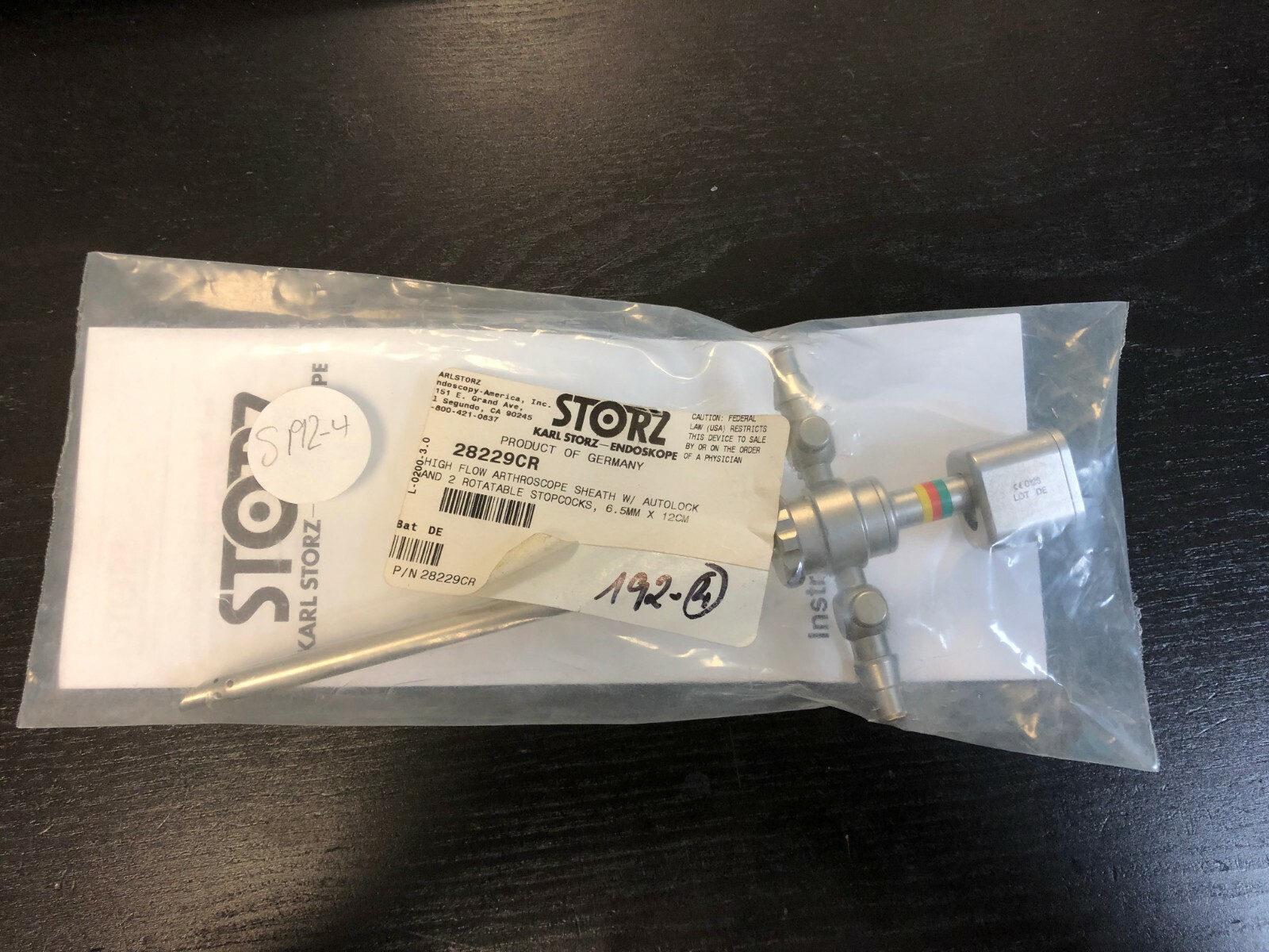 Karl Storz 28229CR High Flow Sheath w/ autolock and two rotatable ...