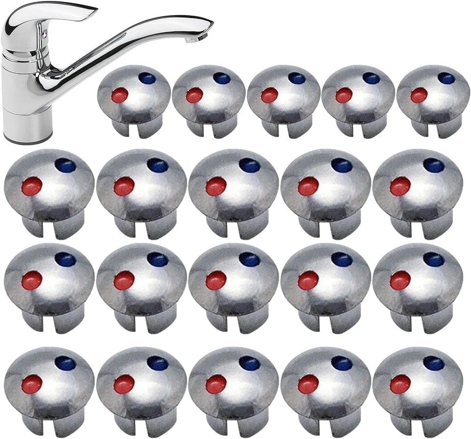 20 Pcs Faucet Replacement Part| Handle Index Buttons Faucets Silver | eBay