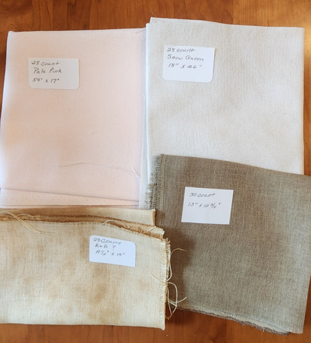 Lot of Cross Stitch Linen - 28 and 30 Count - Various Colors and Sizes ...