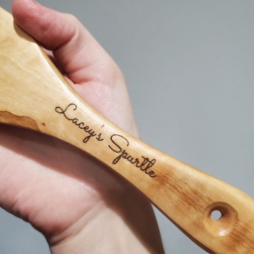 FREE ENGRAVING Olive Wood Spurtle, Spatula-type Cooking Utensil Unique ...