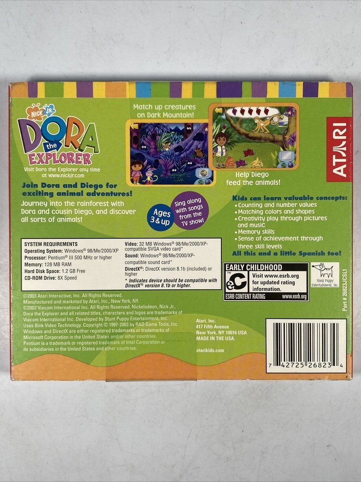 Dora The Explore - Animal Adventures | PC CD-ROM, 2003, Atari ...